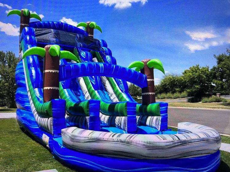 Dual Lane Water Slide - Inflatable Fiesta